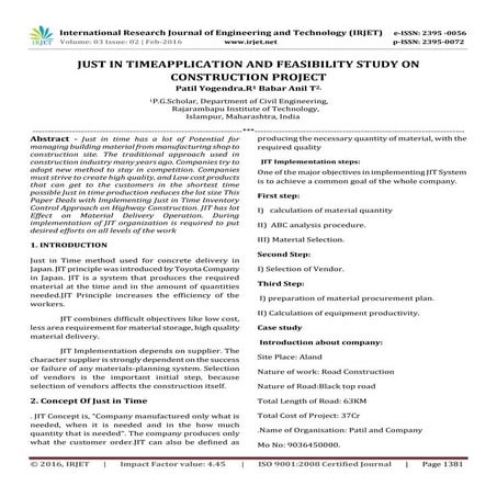 Just-in-Time (JIT) Material Procurement: Optimize Procurement | PDF