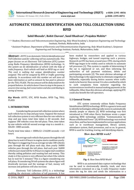 Automatic toll collection system (presentation) | PPTX