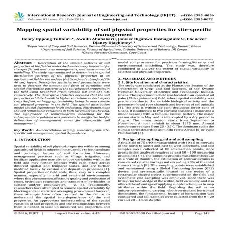 Mapping spatial variability of soil physical properties for site-specific management | PDF