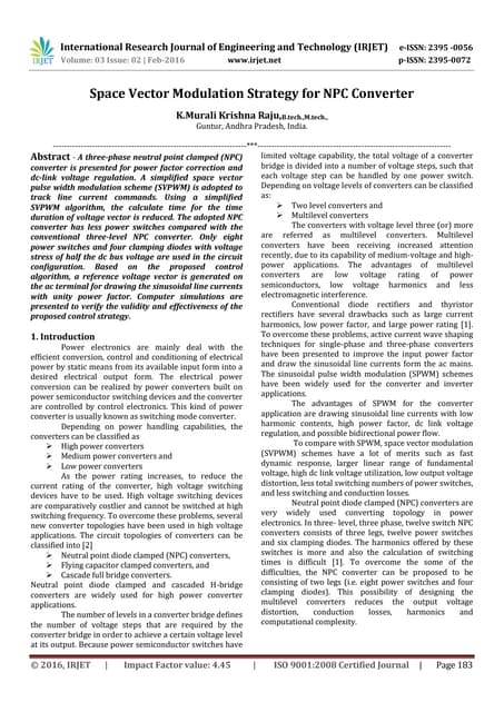 Space Vector Modulation Strategy For Npc Converter Pdf