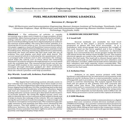 Fuel Measurement using Loadcell | PDF