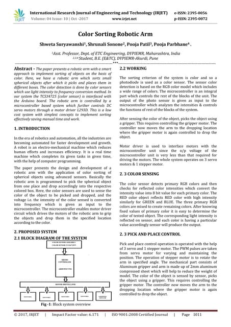 Color Sorting Robotic Arm | PDF | Computer Peripherals | Computing Color Sorting Robotic Arm | PDF | Computer Peripherals | Computing