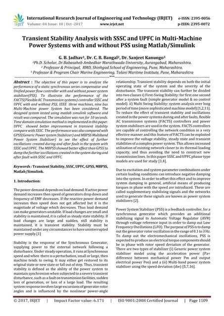 Power System Stabilizer | PPTX | Operating Systems | Computer Software and Applications