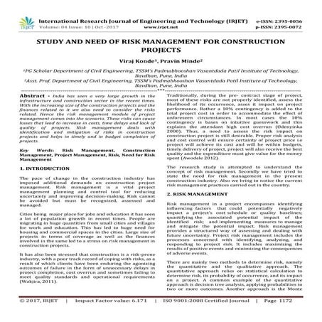Risk Assessment Of Construction Building Projects Pdf