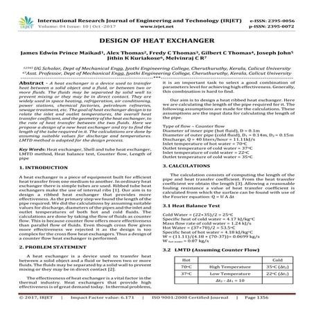 Design of Heat Exchanger | PDF