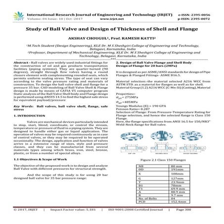 Study of Ball Valve and Design of Thickness of Shell and Flange | PDF