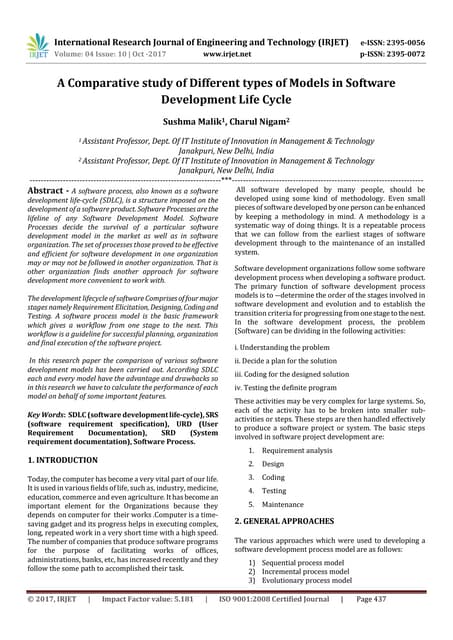 comparison of various sdlc models