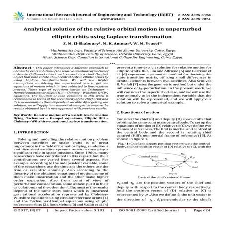 Analytical solution of the relative orbital motion in unperturbed ...