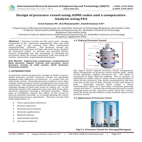 Design of Pressure Vessel using ASME Codes and a Comparative Analysis ...