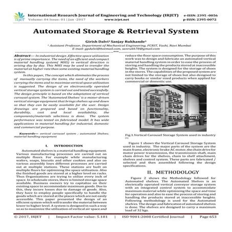 Automated Storage & Retrieval System | PDF