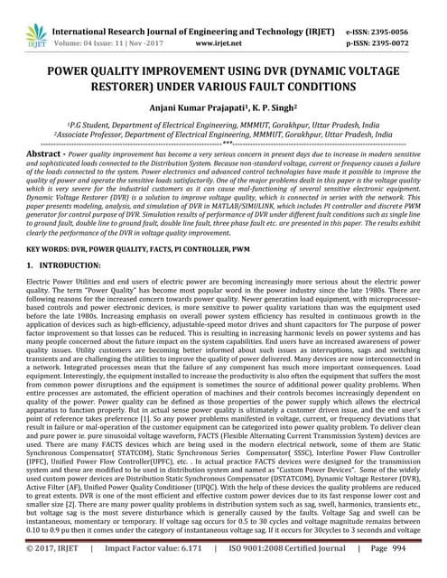 Voltage sag and it’s mitigation | PPT