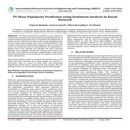 TV Show Popularity Prediction using Sentiment Analysis in Social ...