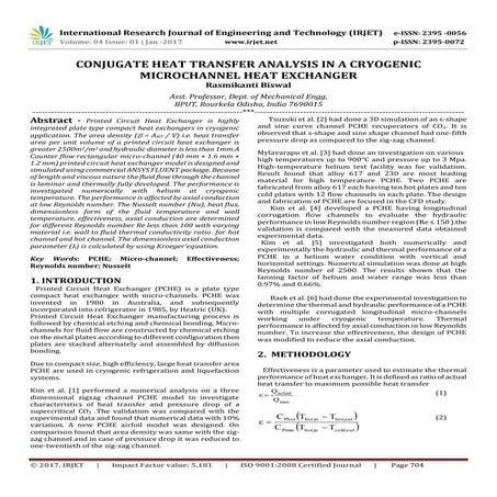 Conjugate Heat Transfer Analysis in a Cryogenic Microchannel Heat Exchanger | PDF