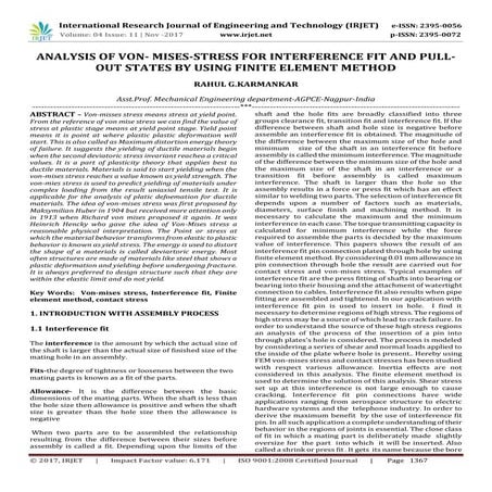 Analysis of Von- Mises-Stress for Interference Fit and Pull-Out States ...