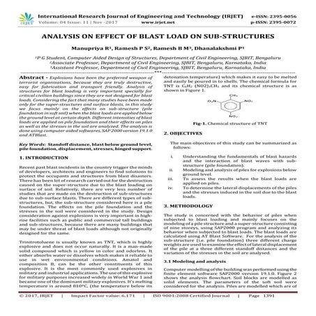 Analysis on Effect of Blast Load on Sub-Structures | PDF