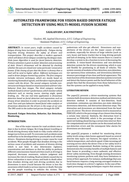 Driver Drowsiness Detection report | PDF