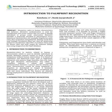 Introduction To Palmprint Recognition | PDF