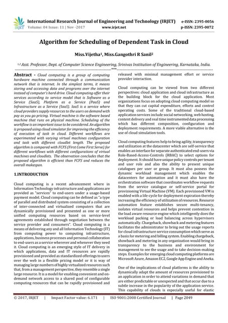 Algorithm For Scheduling Of Dependent Task In Cloud Pdf