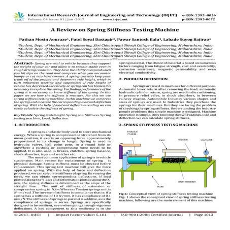 A Review on Spring Stiffness Testing Machine | PDF