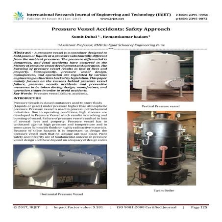 Pressure Vessel Accidents: Safety Approach | PDF