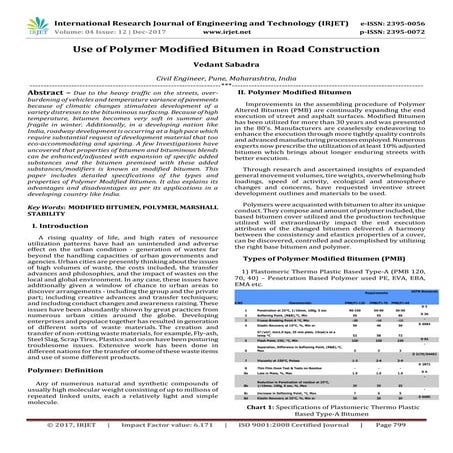 Use of Polymer Modified Bitumen in Road Construction | PDF