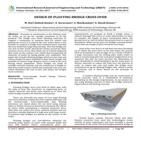 Design of Floating Bridge Cross Over | PDF