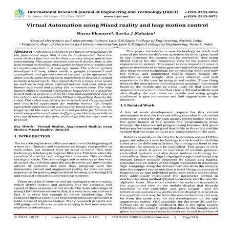 Virtual Automation using Mixed Reality and Leap Motion Control | PDF ...