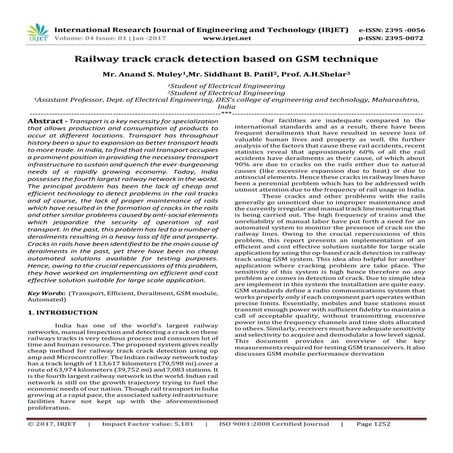 Railway Track Crack Detection Based On Gsm Technique Pdf