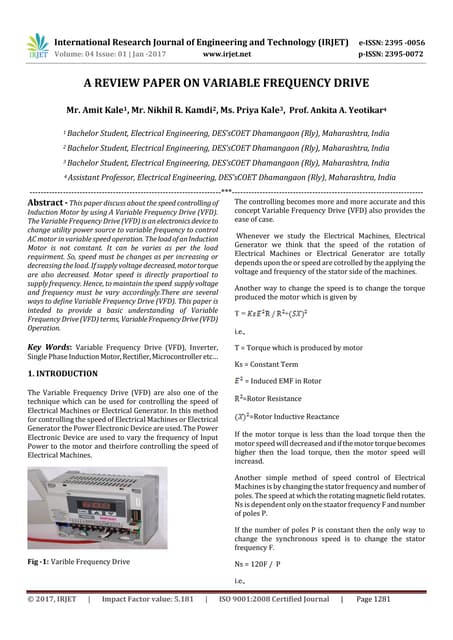 Variable Voltage Variable Frequency Drive Pptx Radio Control Hobbies And Interests