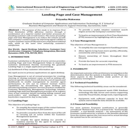 Landing Page and Case Management | PDF