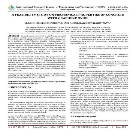 A Feasibility Study on Mechanical Properties of Concrete with Graphene ...