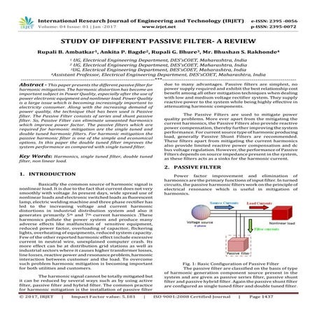 Study Of Different Passive Filter- A Review | PDF
