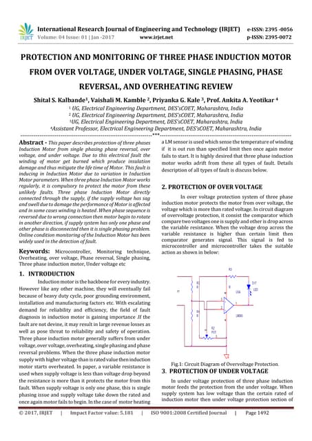 induction motor protection system induction motor protection system