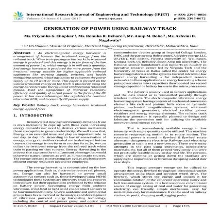 Power Generation Using Rumblers | PDF
