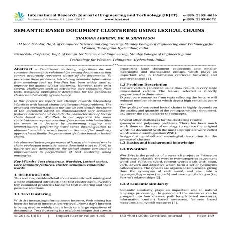 Semantic Based Document Clustering Using Lexical Chains | PDF