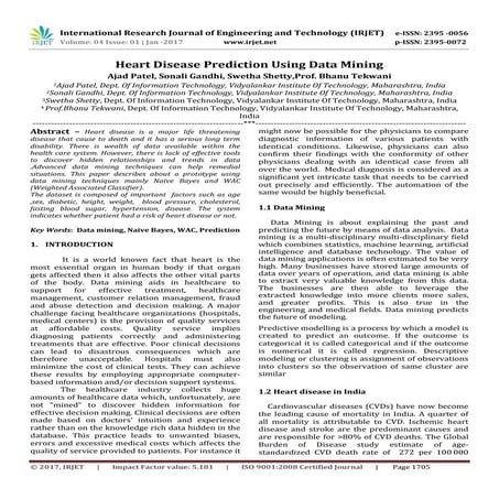 Heart Disease Prediction Using Data Mining Pdf