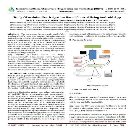 Study of arduino for irrigation based control using android app | PDF | Agriculture | Industries