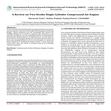 IRJET-A Review on Two Stroke Single Cylinder Compressed Air Engine | PDF