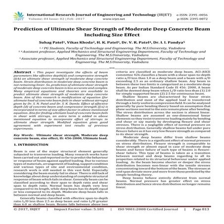 Prediction of Ultimate Shear Strength of Moderate Deep Concrete Beam ...