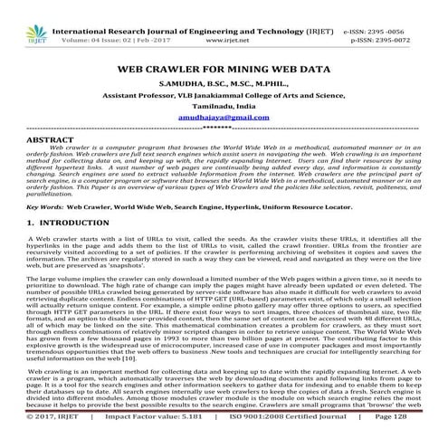 Web Crawler For Mining Web Data Pdf