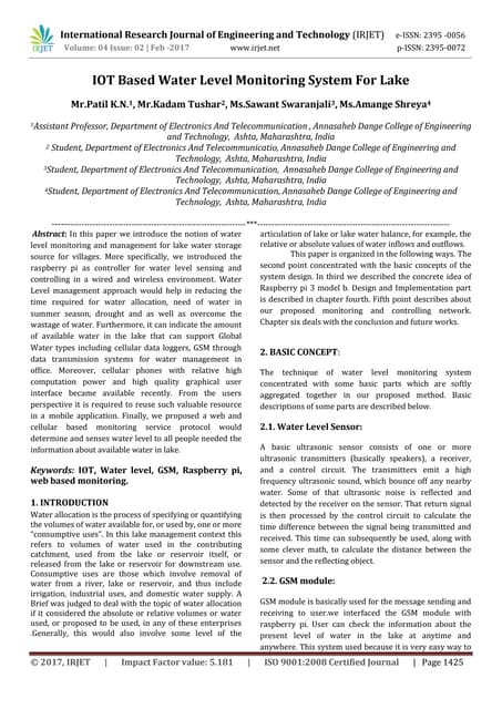 Water level monitoring system | PDF