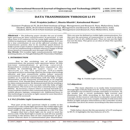 Data transmission through LI-FI | PDF