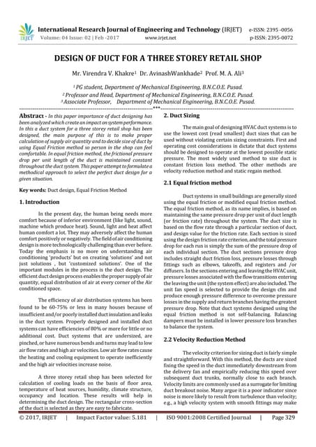 Hvac duct design | PPTX