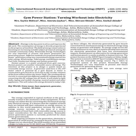 Gym Power Station: Turning Workout into Electricity | PDF