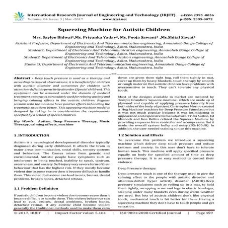 Squeezing Machine for Autistic Children | PDF