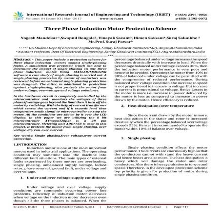 Three Phase Induction Motor Protection Scheme Pdf Radio Control Hobbies And Interests