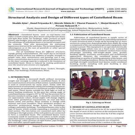 Structural Analysis and Design of Different types of Castellated Beam | PDF