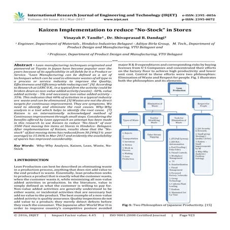 Kaizen Implementation to reduce “No-Stock” in Stores | PDF