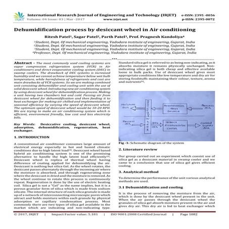 Dehumidification process by desiccant wheel in Air conditioning | PDF