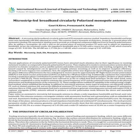 Microstrip-Fed Broadband Circularly Polarized Monopole Antenna | PDF